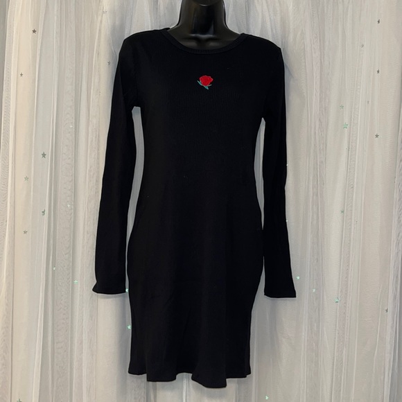 wild fable | Dresses | Nwt Wild Fable Black Ribbed Bodycon Dress With ...